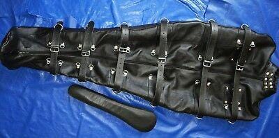 Real Blue Cow leather Sleep Sack Bondage Body Bag Bdsm Mummy Seductive ...