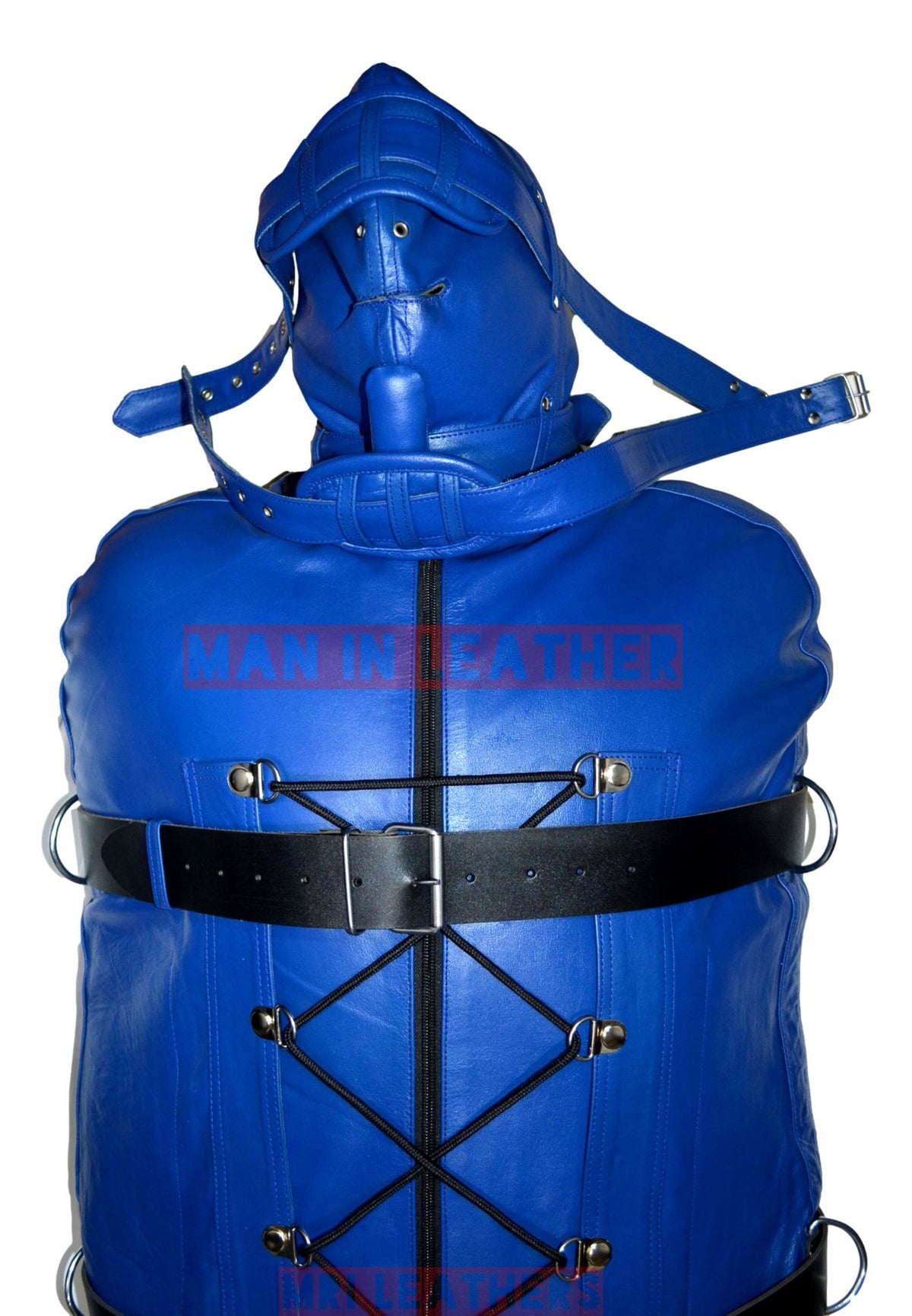 Real Blue Cow leather Sleep Sack Bondage Body Bag Bdsm Mummy Seductive ...